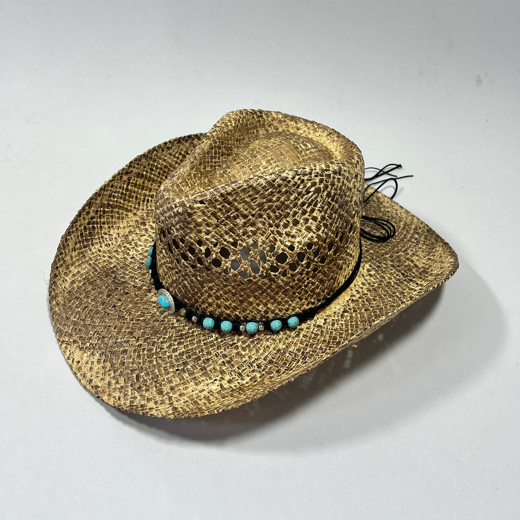 Outback Survival Gear Straw Hat Newcastle Country Turquise stones SNEW ...